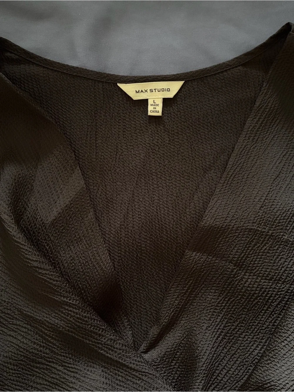 Max Studio | Tops | New Max Studio Black Wrapfront Long Sleeve Blouse ...